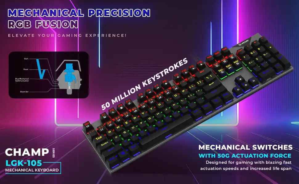 Champ LGK-105 Mechanical RBG Gaming Keyboard – lapcare.com